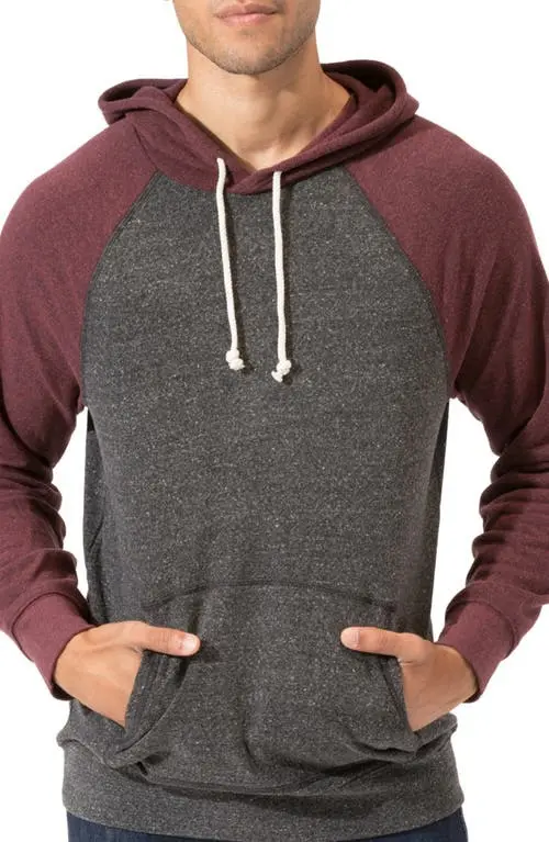 THREADS 4 THOUGHT Baseline Hoodie - Heather Black / Maroon Rust
