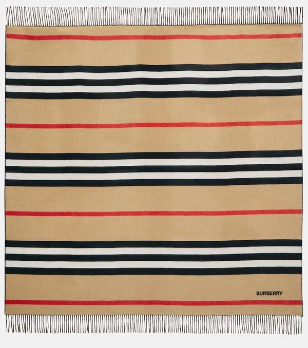Burberry Icon Stripe Cashmere And Wool Blanket