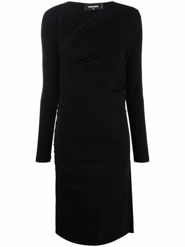 Dsquared2 Asymmetric-neck Ruched Dress