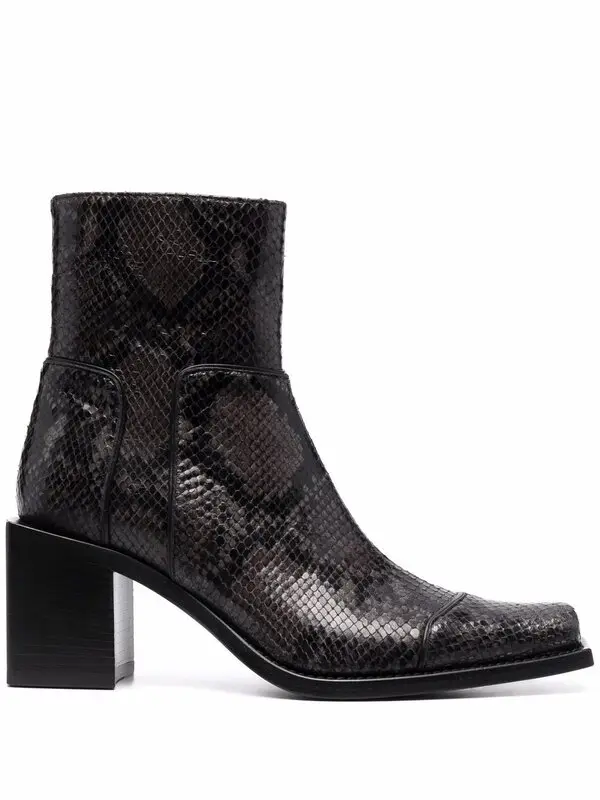 BOTTERO Snakeskin Ankle Boots