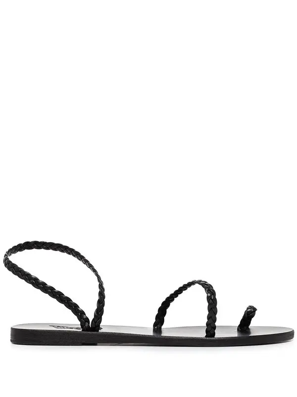 ANCIENT GREEK SANDALS Eleftheria Braided Sandals - Black
