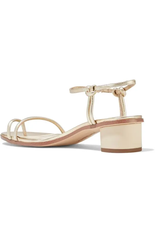 Sam Edelman Isle Metallic Textured-Leather Sandals In Gold - 70% Off ...