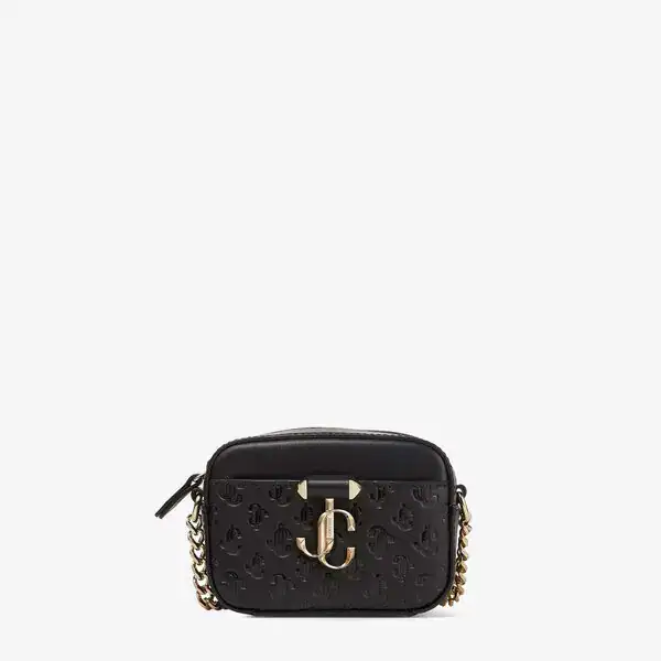 Jimmy Choo Micro Hale Jc Monogram Pattern Mini Bag With Light Gold