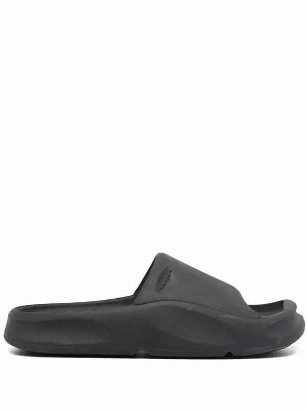Heron Preston Square-toe Moulded Slides - Black