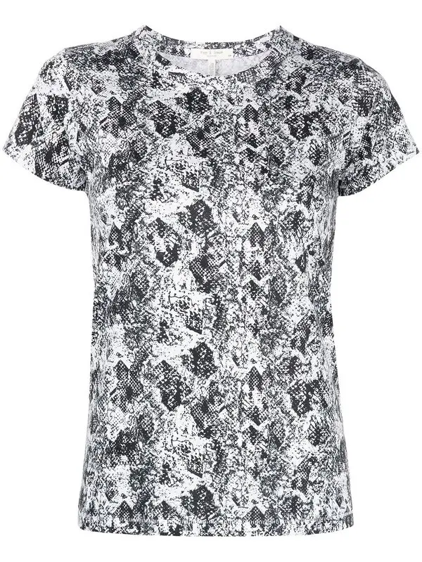Rag & Bone Snakeskin Print T-shirt - Black