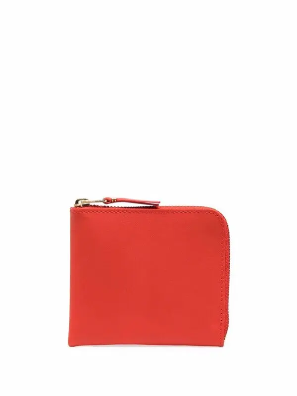 Comme Des Garçons Zip-up Leather Wallet - Orange