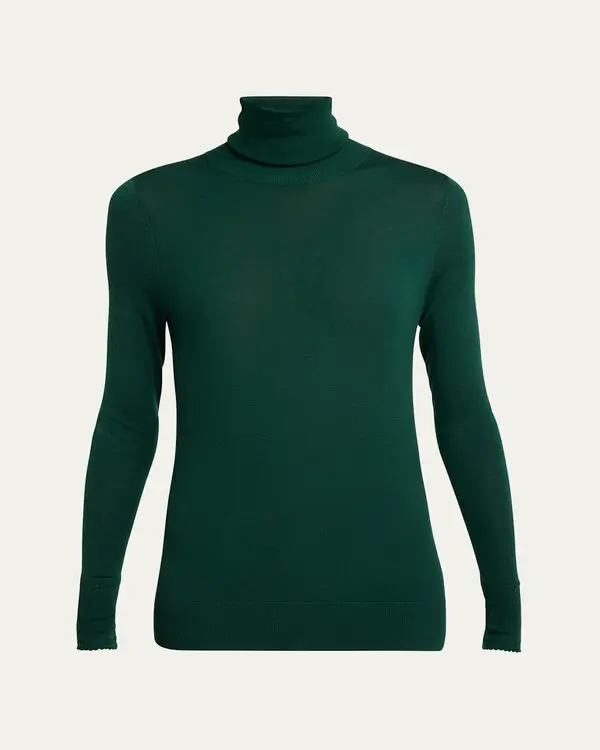 Chloé Turtleneck Wool Sweater - Deep Pine