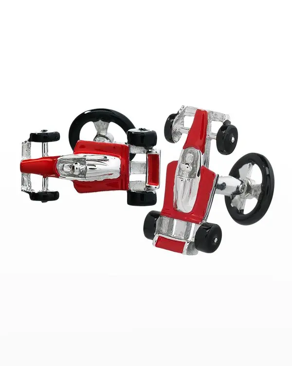 JAN LESLIE Red Race Car Cuff Links