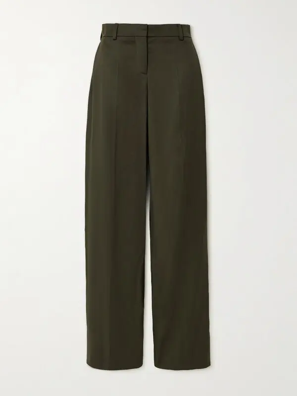 Stella McCartney Wool Wide-leg Pants - Green