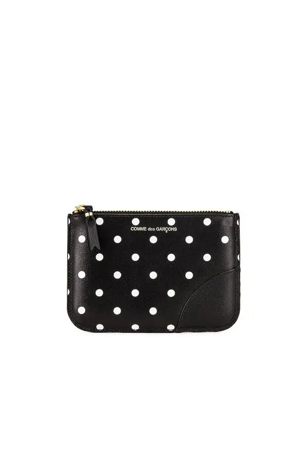 Comme Des Garçons Dots Printed Leather Zip Wallet