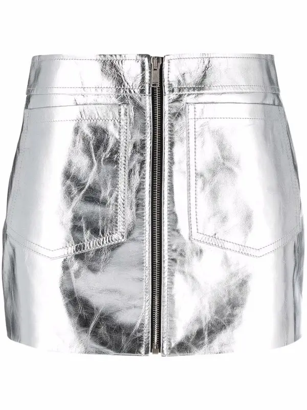 Saint Laurent Metallic-effect Zip-fastening Skirt