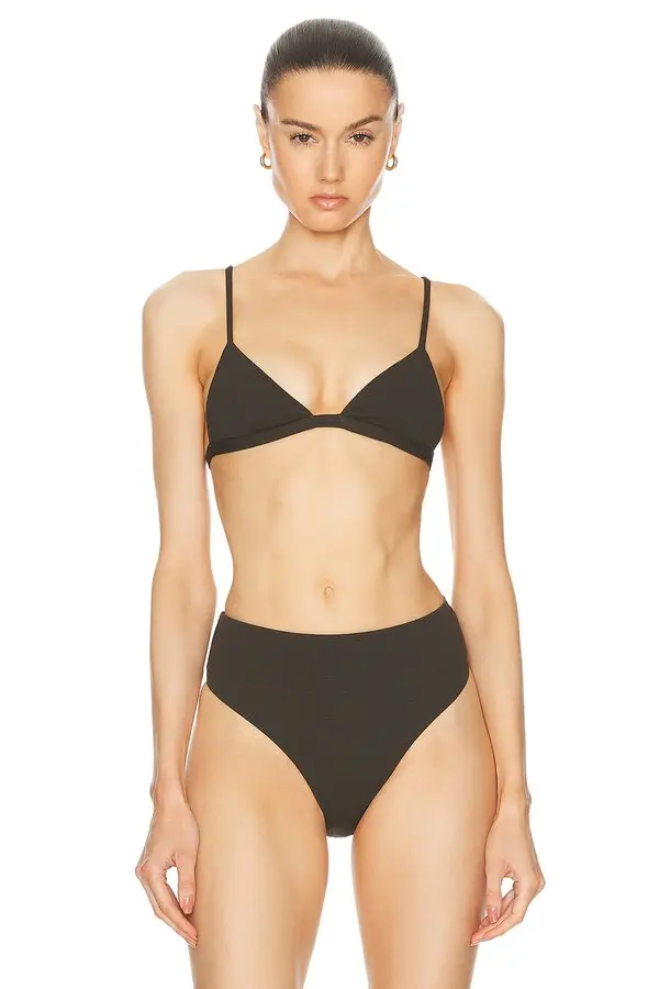 Matteau Petite Triangle Bikini Top - Thyme Crinkle