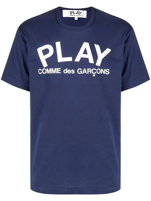 Play Comme Des Garcon Logo-print Short-sleeve T-shirt - Blue