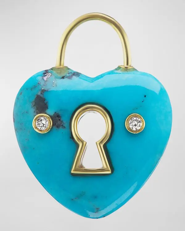 JENNA BLAKE 18k Yellow Gold Heart Charm With Diamonds