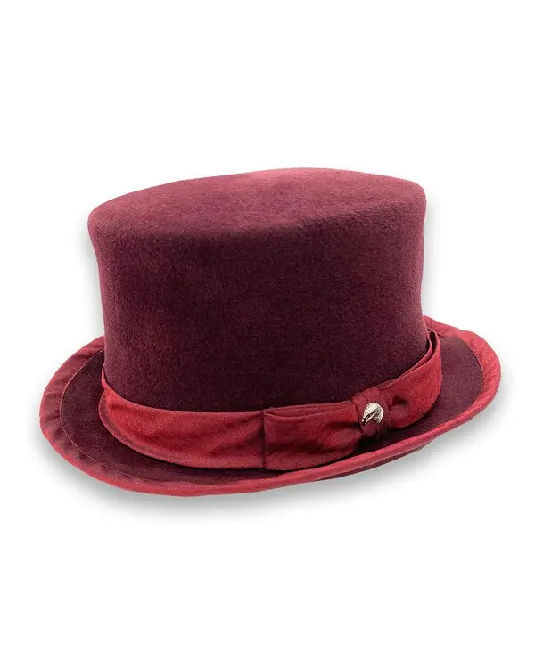 Stefano Ricci Suede Top Hat With Silk Band