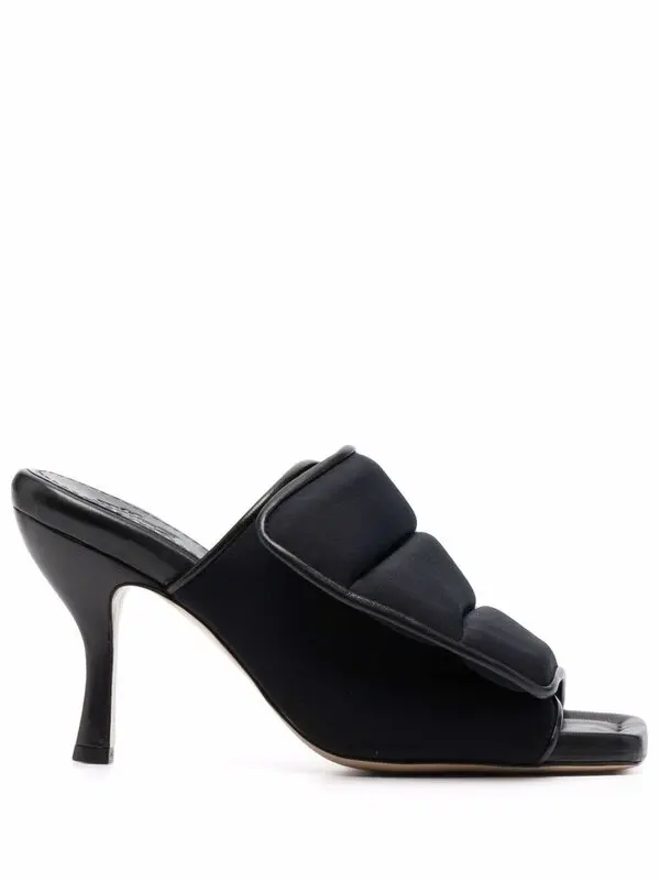 GIABORGHINI Padded Leather High Heel Sandals - Black