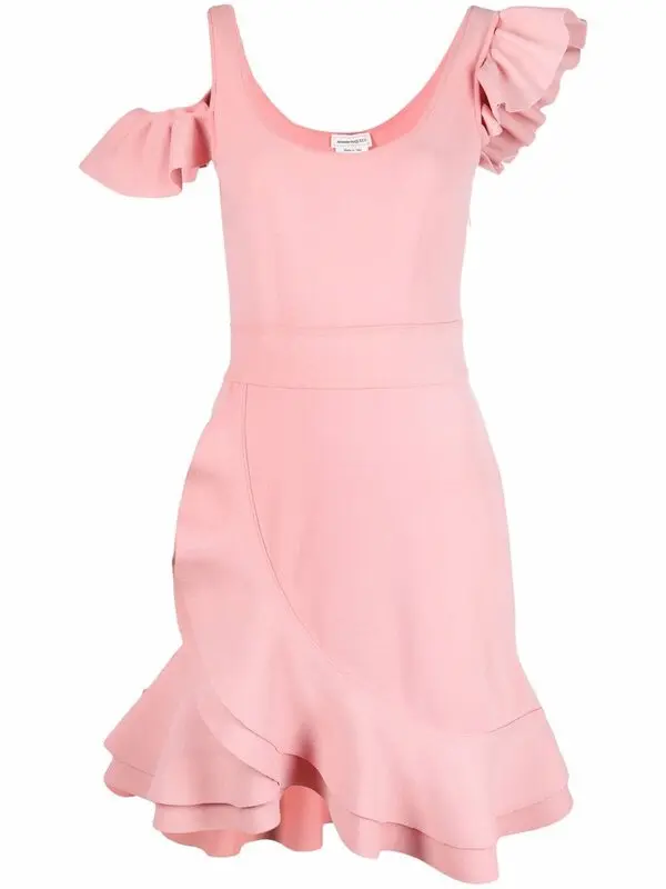 teri jon hot pink dress Chiffon Off The Shoulder Twist Gown main image 1