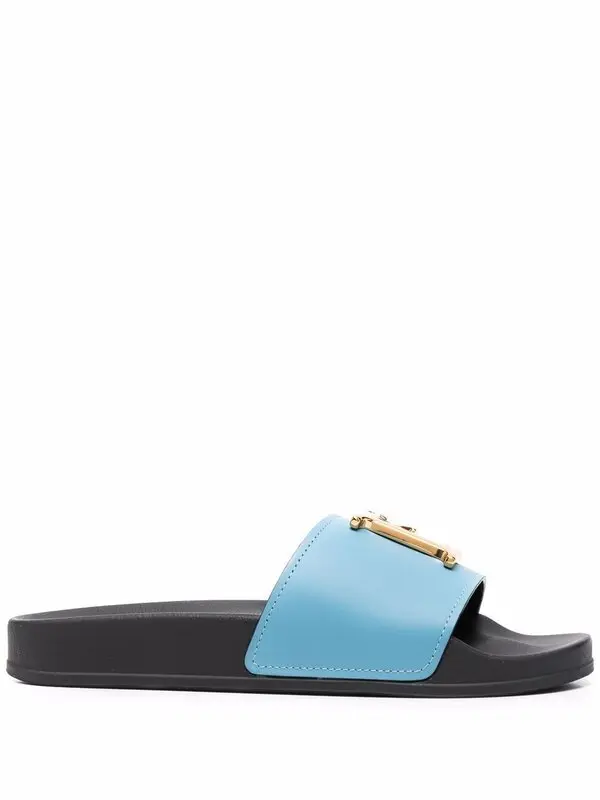 Dsquared2 Logo-plaque Open-toe Slides - Blue