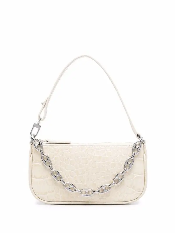 By Far Mini Rachel Embossed Shoulder Bag