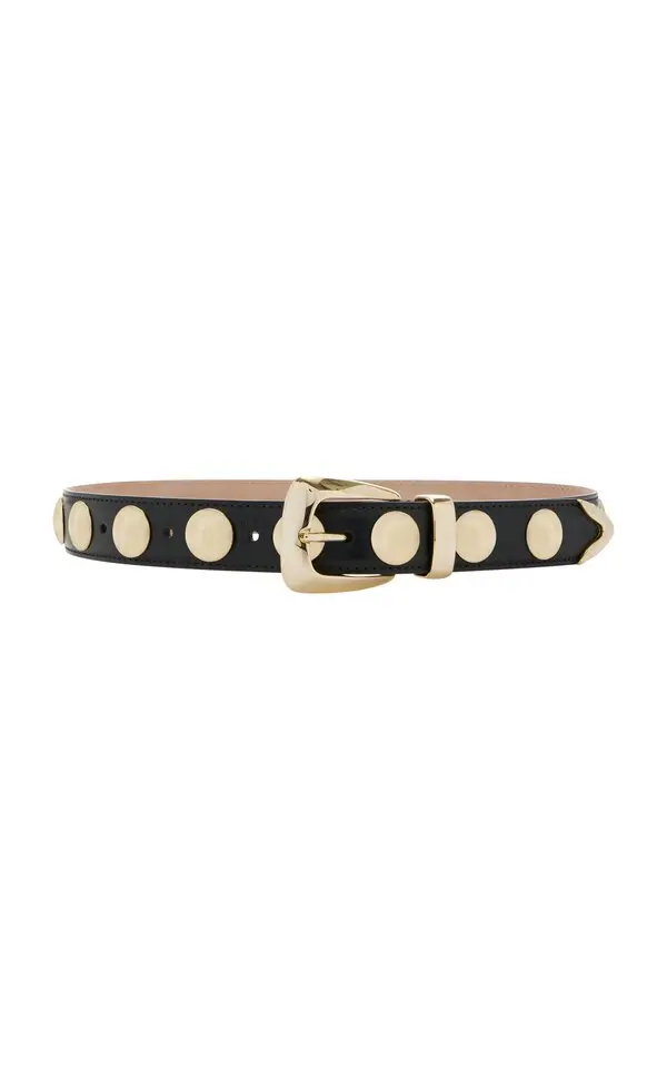 Khaite Benny Leather Stud Belt - Black