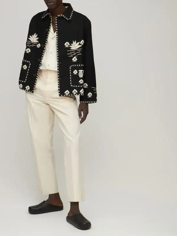 Bode Desert Souvenir Wool Jacket - Black | Editorialist