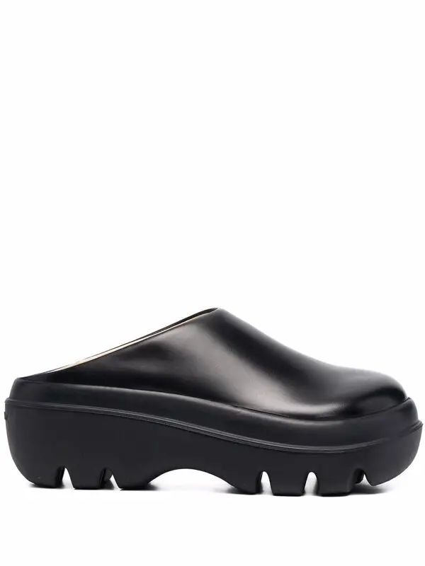 Proenza Schouler Storm Leather Clogs Black Editorialist