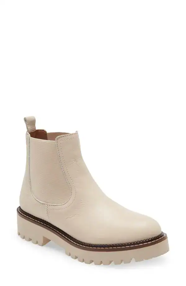Caslon Miller Water Resistant Chelsea Boot Ivory Birch