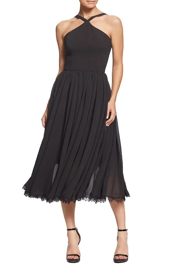 white christmas dresses Niki 'Off the Shoulder' Floaty Chiffon Dress in Electric Blue – Aureva