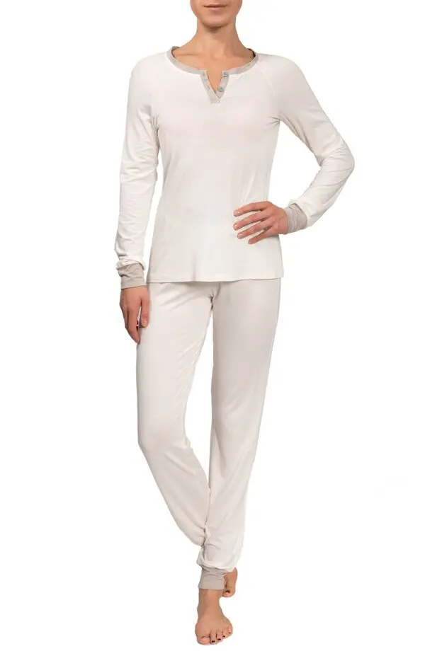 Everyday Ritual Jogger Pajamas In Cream 50% Off Editorialist