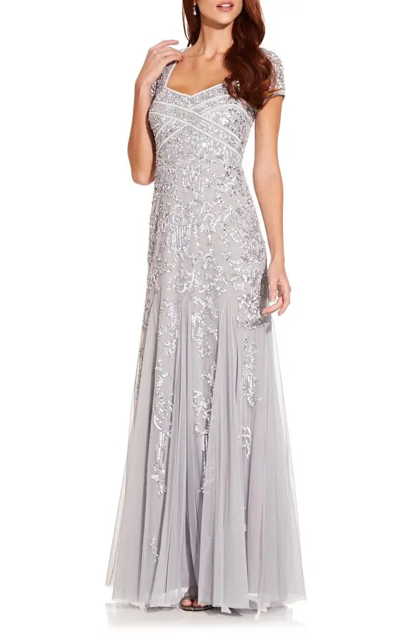 beaded occasion dress Long Sleeves Beaded Evening Dress CD0239 – Sparkly Gowns