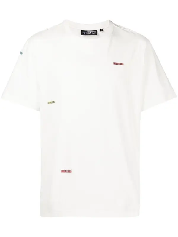 MOSTLY HEARD RARELY SEEN Barcode Patch Cotton T-shirt