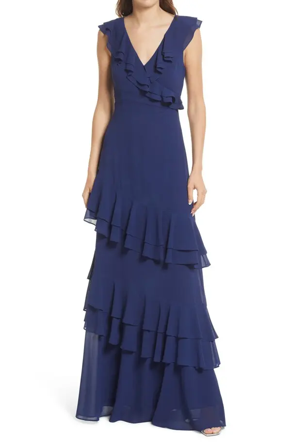 lulus blue ruffle dress NWT Anthropologie Dark Teal Green Satin Wrap Dress Size 0 – alineconsignment main image 1