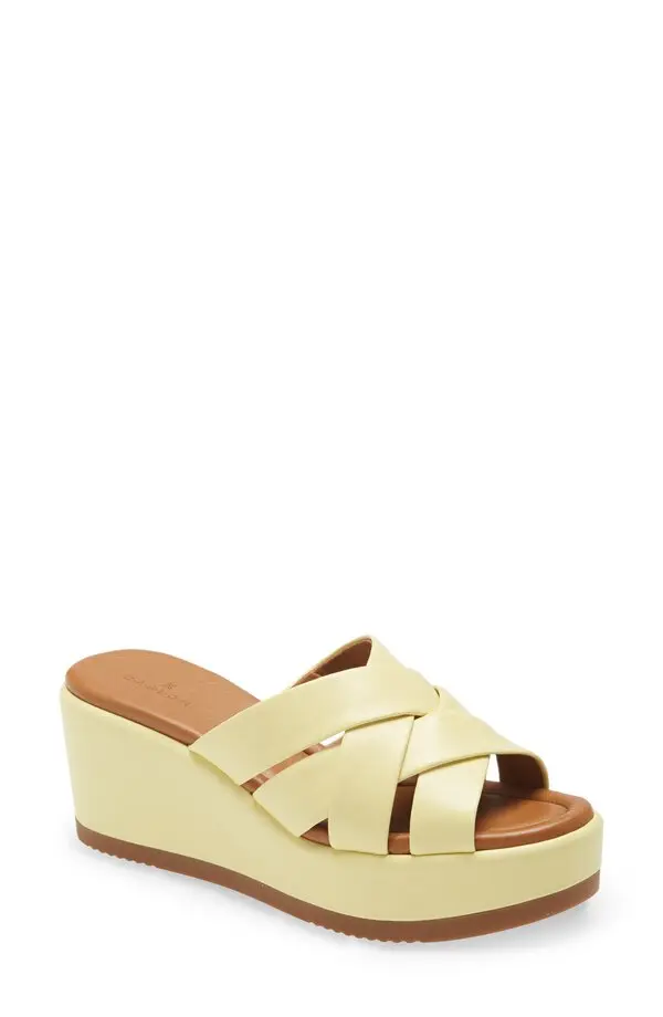 Caslon Cook Platform Wedge Sandal In Yellow Lemonade 60% Off