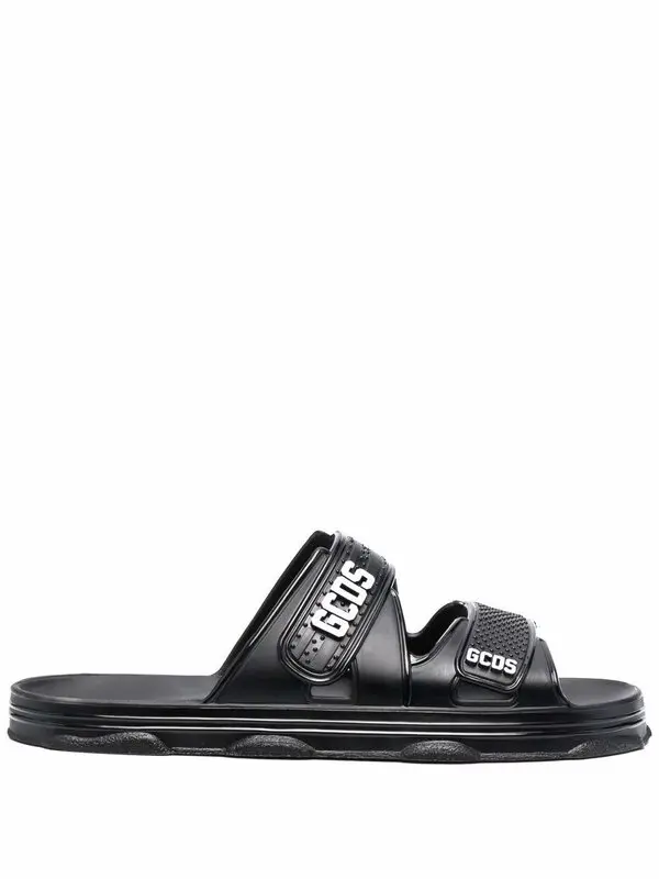 Gcds Logo-strap Sandals - Black