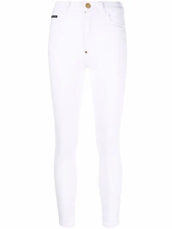 Philipp Plein Skinny Cropped Jeans - White