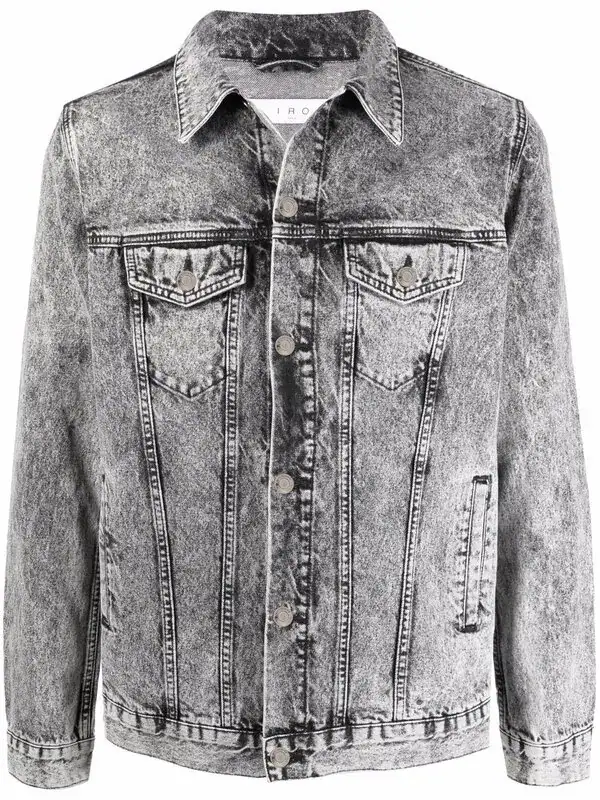 Iro Paris Acid Wash Denim Jacket In Grey 56% Off Editorialist
