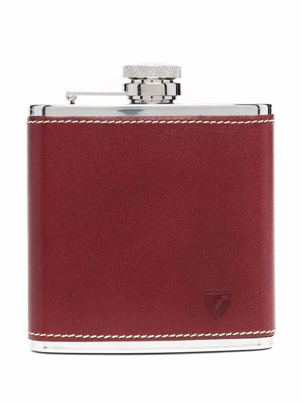 ASPINAL OF LONDON Contrast Stitching Hip Flask