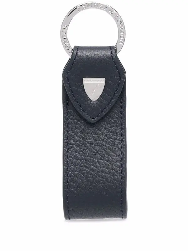 ASPINAL OF LONDON Pebbled-effect Loop Keyring - Blue