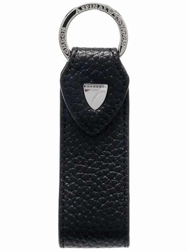 ASPINAL OF LONDON Pebble Leather Keychain - Black