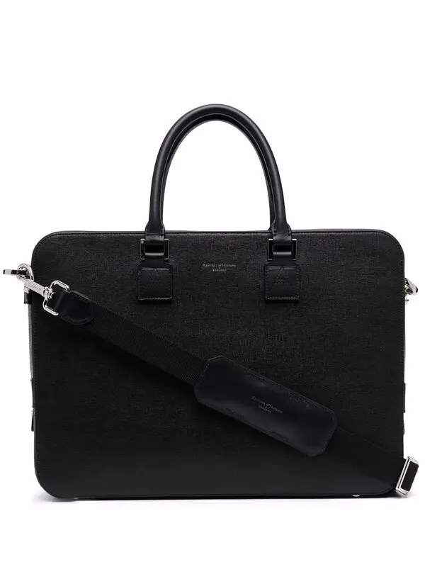 ASPINAL OF LONDON Mount Street Laptop Briefcase - Black