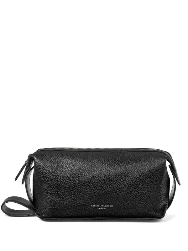ASPINAL OF LONDON Top-zip Wash Bag - Black
