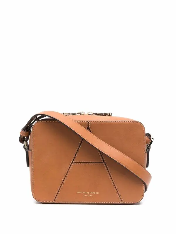ASPINAL OF LONDON Crossbody Bag With Embossed Logo - Brown