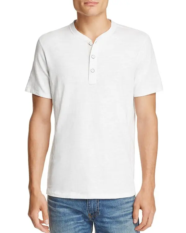 Rag & Bone Short Sleeve Henley - White