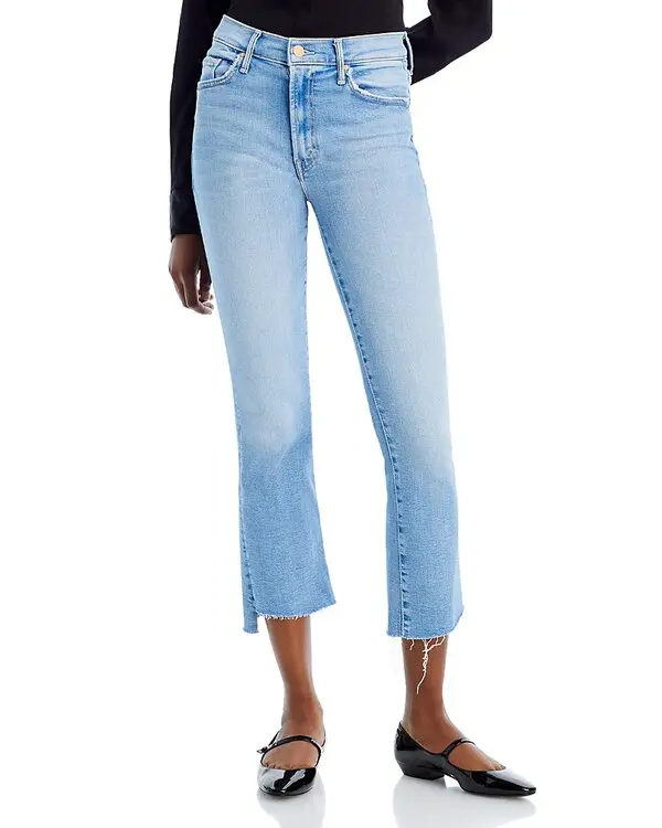 MOTHER The Insider High Rise Crop Step Fray Bootcut Jeans - Limited Edition