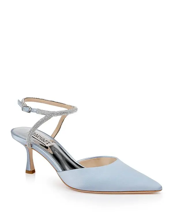 Badgley Mischka Kamilah High Heel Sandals - Azure Blue Satin