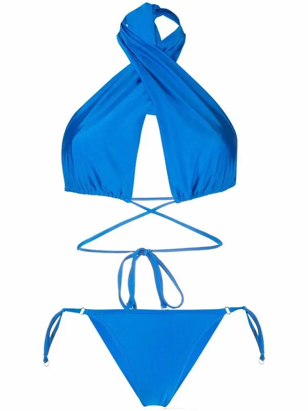 NOIRE SWIMWEAR Shiny-finish Bikini Set - Blue