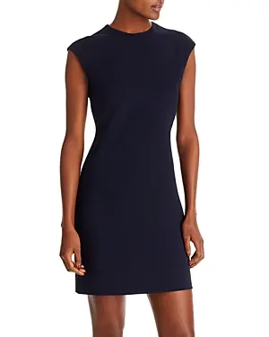 Theory Embroidered Cap Sleeve Shift Dress In Deep Navy/ Black - 41% Off |  Editorialist