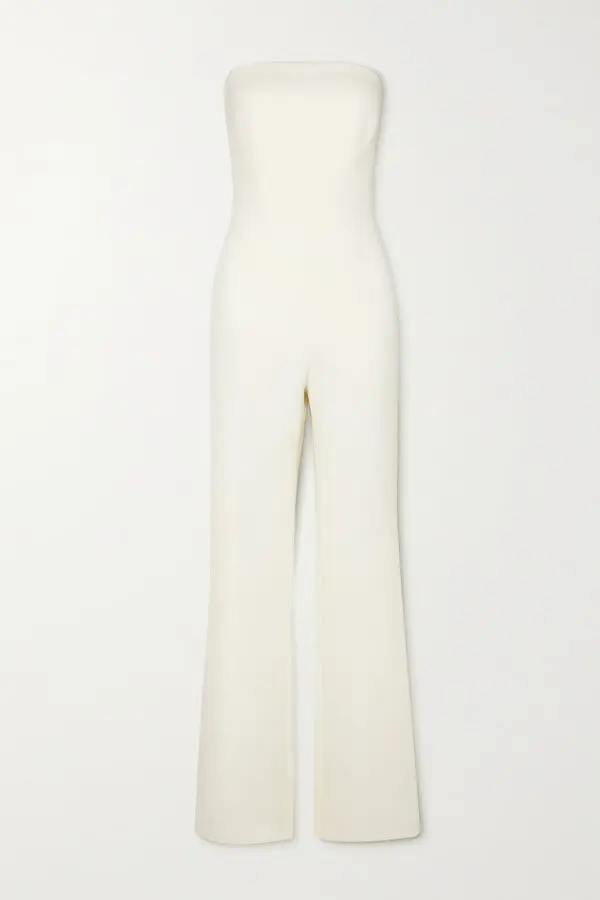 Safiyaa Myrine Strapless Stretch-crepe Jumpsuit - Ivory