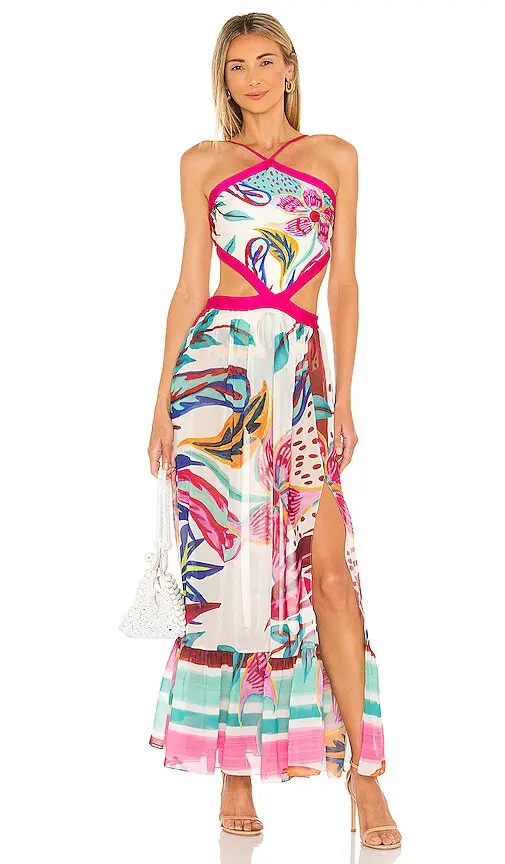 Patbo Flora Halter Neck Beach Dress In ,Fuchsia In White - 30% Off |  Editorialist