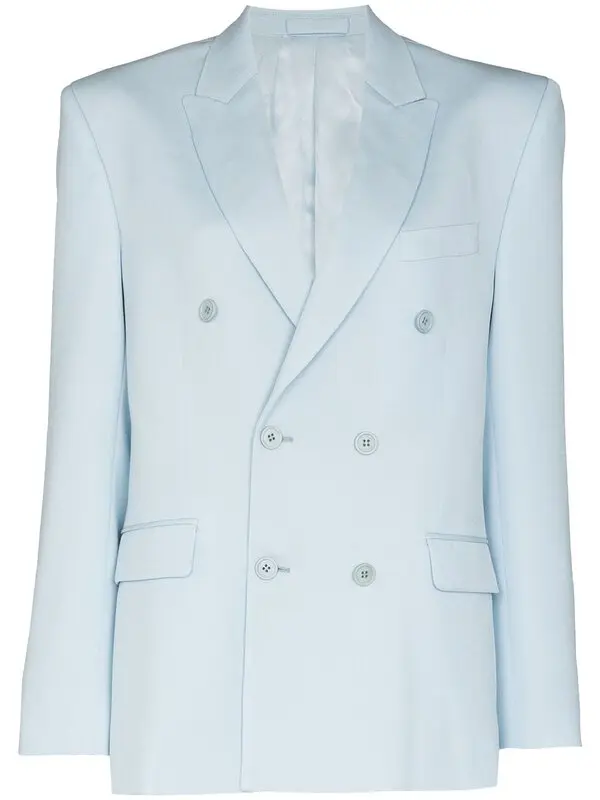 Wardrobe.NYC Double-breasted Wool Blazer - Blue